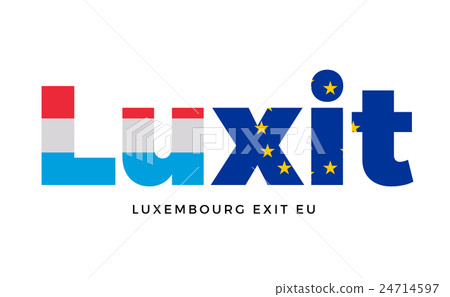 LUXIT - Luxembourg exit from European Union on - Stock Illustration ...