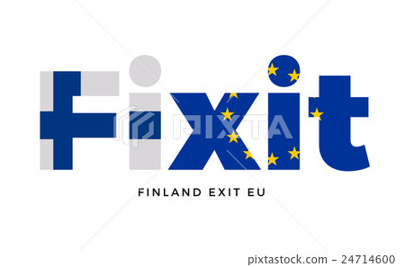FINEXIT - Finland exit from European Union on - Stock Illustration ...