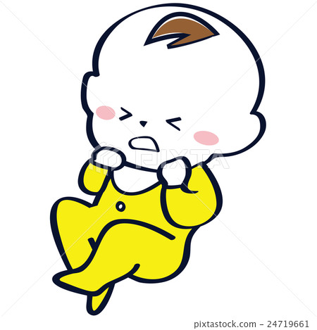 Baby crying yellow baby clothes - Stock Illustration [24719661] - PIXTA