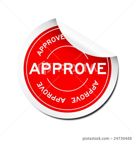 Red peel off approve sticker on white background - Stock Illustration ...