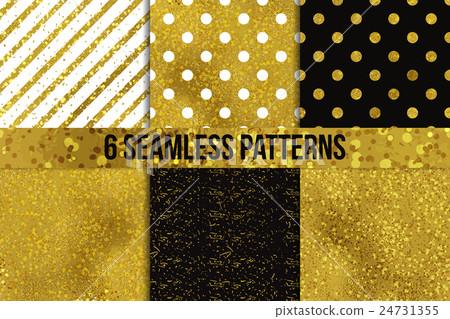 Golden seamless pattern set - Stock Illustration [24731355] - PIXTA