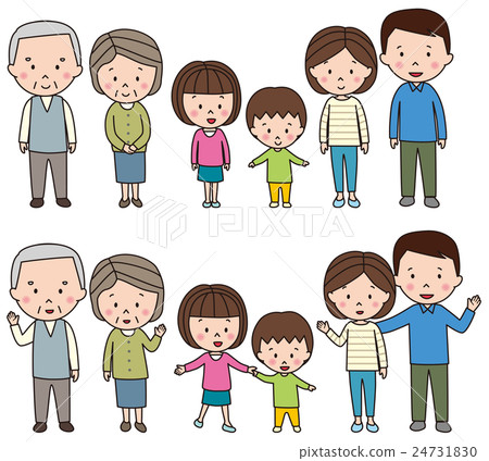Three generations family set - Stock Illustration [24731830] - PIXTA