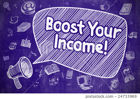 Boost Your Income - Doodle Illustration on Blue-插圖素材 [24733969] - PIXTA圖庫