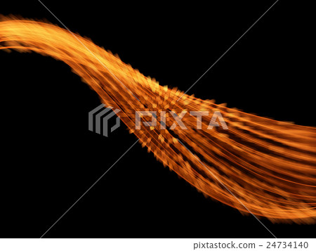 abstract red wavy smoke flame over black - Stock Illustration [24734140 ...