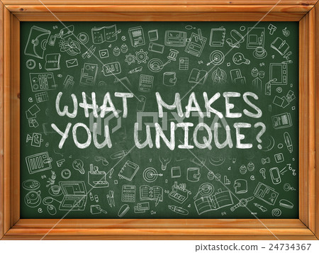 Hand Drawn What Makes You Unique on Green - Stock Illustration ...