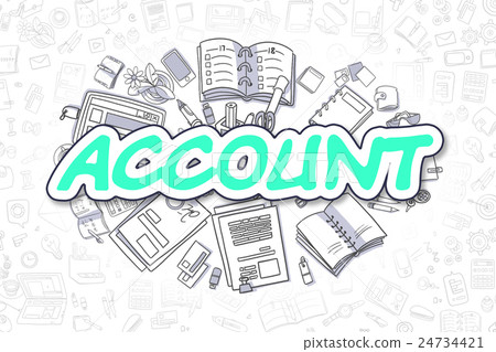 Account - Cartoon Green Inscription. Business - Stock Illustration ...