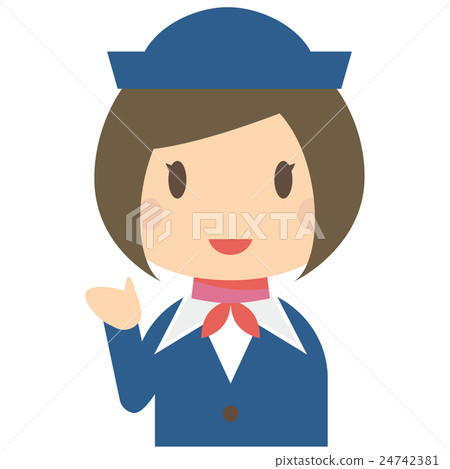 Bus Guide Ladies Tour Operator Blue Uniforms... - Stock Illustration ...