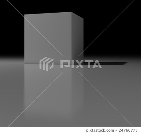 Gray cube with shadow on black background - Stock Illustration ...