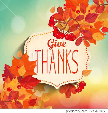 Give thanks, autumn background. - Stock Illustration [24761397] - PIXTA