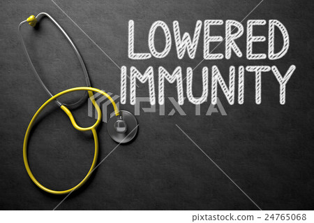 Lowered Immunity Concept on Chalkboard. 3D - Stock Illustration ...