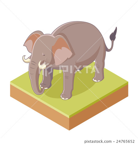 Isometric Gray Elephant - Stock Illustration [24765652] - PIXTA