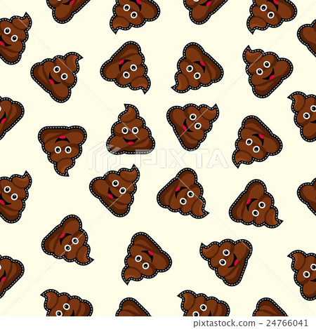 seamless background with cute poo cartoon - Stock Illustration ...