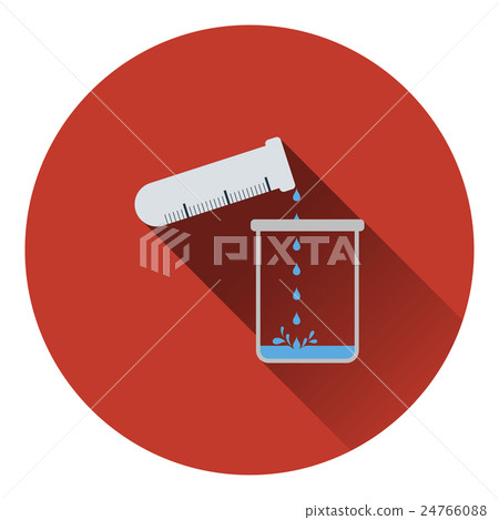 Icon of chemistry beaker pour liquid in flask - Stock Illustration ...