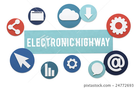 Electronic Highway Internet Information Online... - Stock Illustration ...