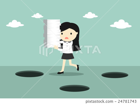 Business woman's holding papers and walking. - Stock Illustration ...