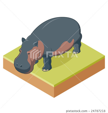 Hippo isometric icon2 - Stock Illustration [24787218] - PIXTA