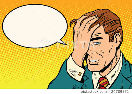 Retro man remembered something, comic bubble - Stock Illustration ...