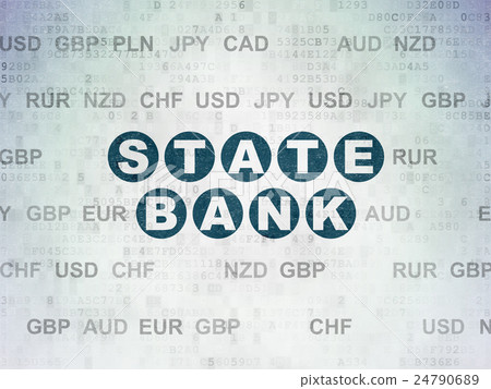 Banking concept: State Bank on Digital Data Paper - Stock Illustration ...