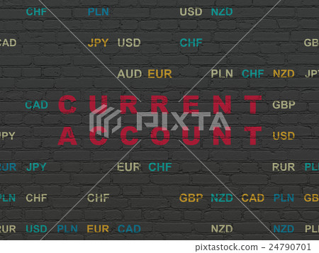 Money concept: Current Account on wall background - Stock Illustration ...
