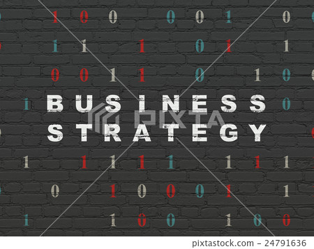 Business concept: Business Strategy on wall - Stock Illustration ...
