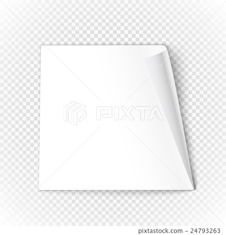 Bended paper sheet isolated on transparent - Stock Illustration ...