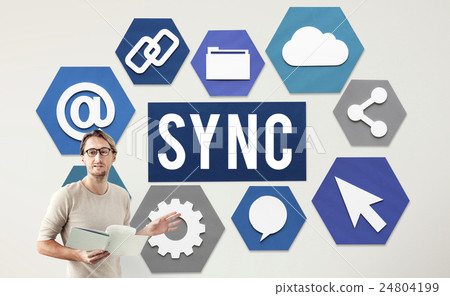 Technology Sync Word Graphic Concept - Stock Photo [24804199] - PIXTA
