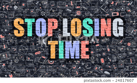 Stop Losing Time Concept with Doodle Design Icons. - Stock Illustration ...