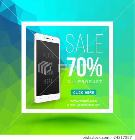 Sale poster design with smartphone. - Stock Illustration [24817897] - PIXTA