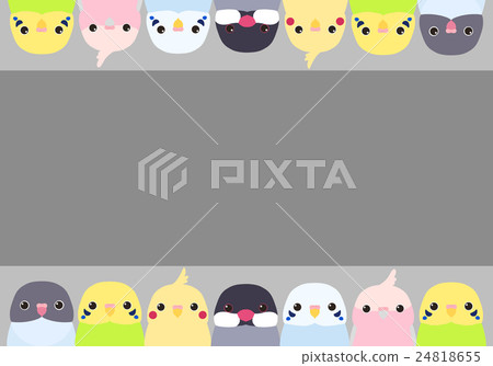 Gray frame of many birds - Stock Illustration [24818655] - PIXTA