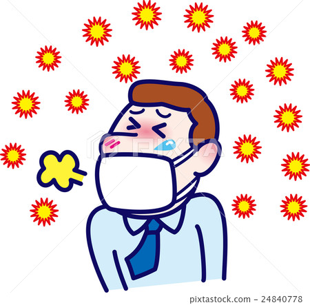 Hay fever male 0902 mask Cold prevention ·... - Stock Illustration ...