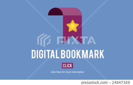 Digital Bookmark Internet Data Technology Concept - Stock Illustration ...