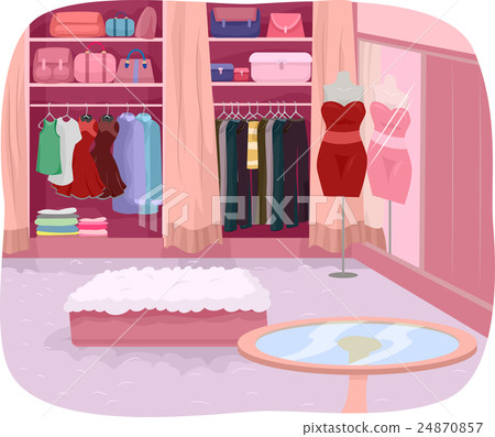 Walk In Closet Interior - Stock Illustration [24870857] - PIXTA