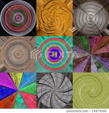 Set of radial textures - Stock Illustration [24874306] - PIXTA