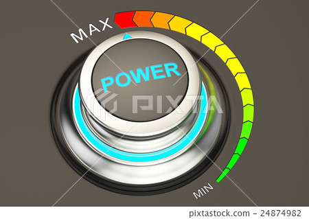 high level power concept, knob. 3D rendering-插圖素材 [24874982] - PIXTA圖庫