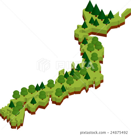 Forest of the country Forest country, Japan - Stock Illustration ...