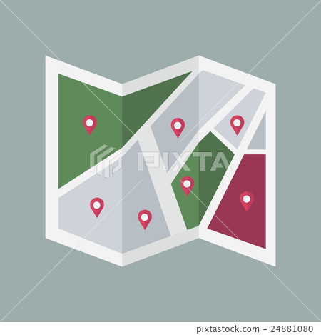 Flat colored location icon - Stock Illustration [24881080] - PIXTA
