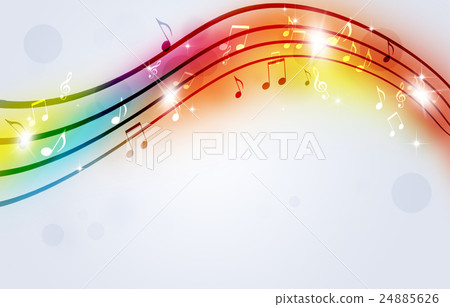 Bright Music Notes Multicolor Background - Stock Illustration [24885626 ...