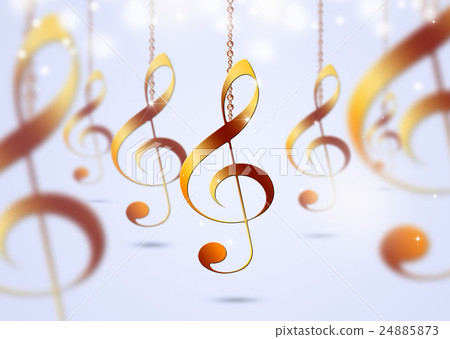 Bright Golden Music Notes - Stock Illustration [24885873] - PIXTA