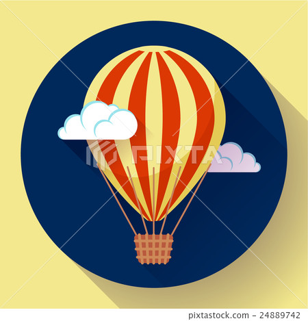 hot air balloon icon in the sky vector - Stock Illustration [24889742 ...