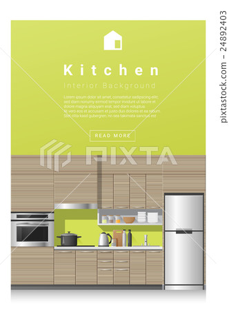 Interior design Modern kitchen banner 3 - Stock Illustration [24892403 ...