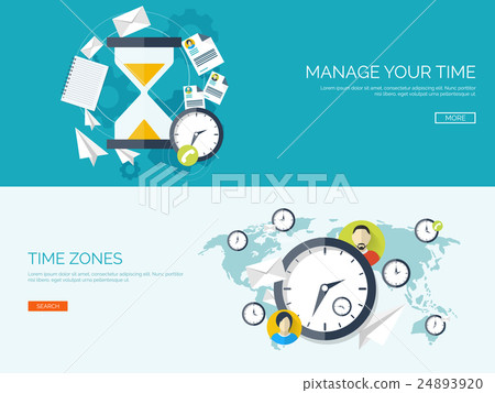 Vector illustration. Clock flat icon. World time-插圖素材 [24893920] - PIXTA圖庫