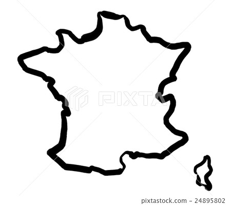 France Map Silhouette - Stock Illustration [24895802] - PIXTA