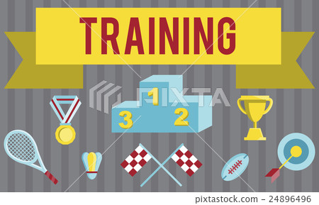 Winner Training Team Sport Event Graphic Concept - Stock Illustration ...