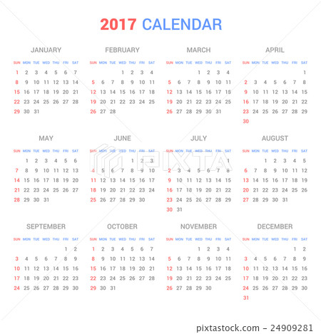 2017 Yearly Calendar Template