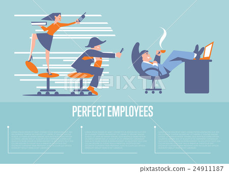 Perfect employees banner with business people - Stock Illustration ...