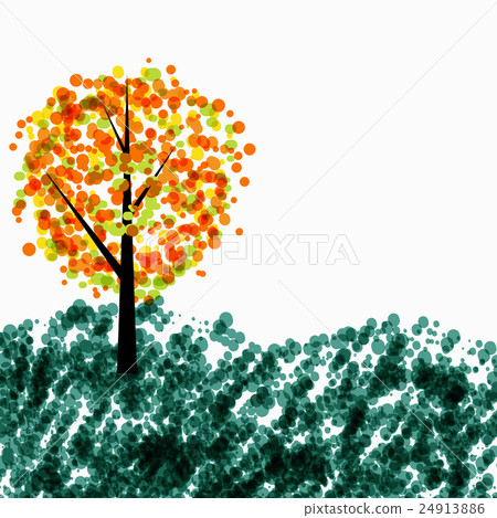 Autumn Tree Background Vector Illustration - Stock Illustration ...