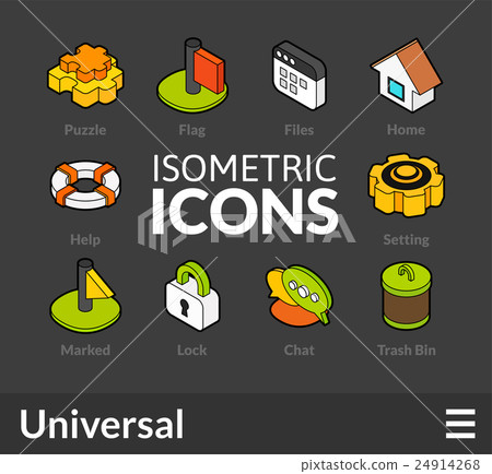 Isometric outline icons set 1 - Stock Illustration [24914268] - PIXTA