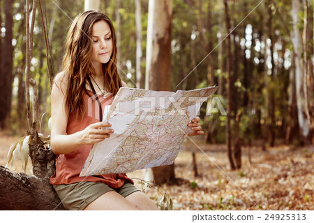 Stock Photo: Map Adventure Destination Navigation Route Trip Concept ...