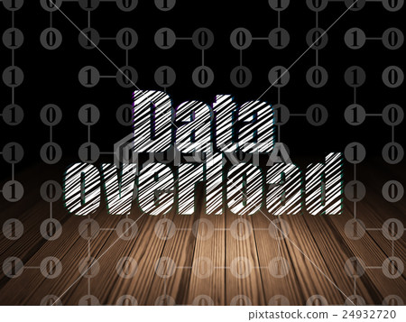Data concept: Data Overload in grunge dark room - Stock Illustration ...
