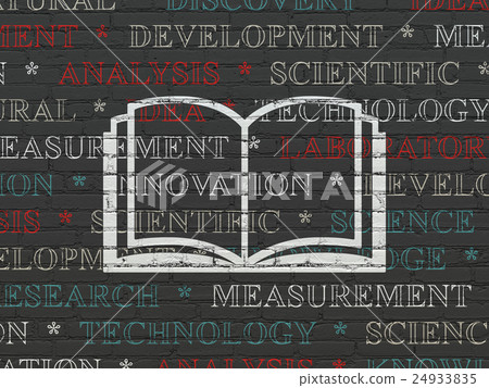 Science concept: Book on wall background - Stock Illustration [24933835 ...